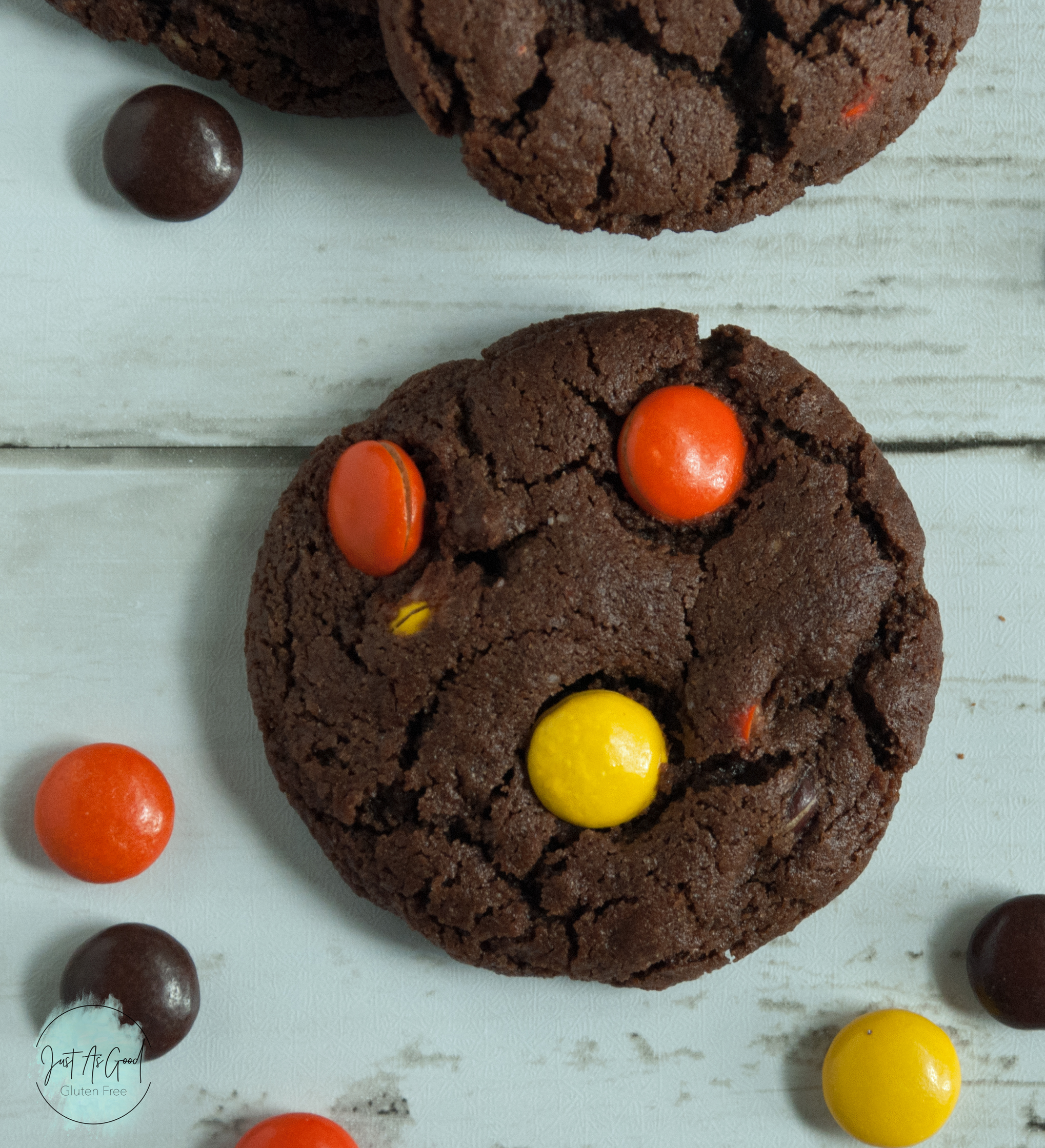 Gluten Free Chocolate Reese's Pieces Cookies - Just As Good